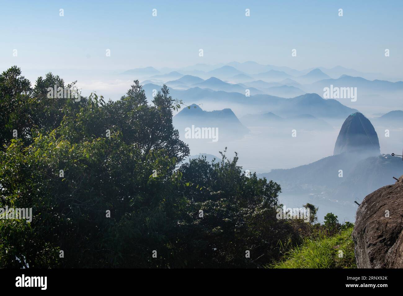 Rio de Janeiro, Brazil: city skyline, aerial view of Guanabara bay with ...