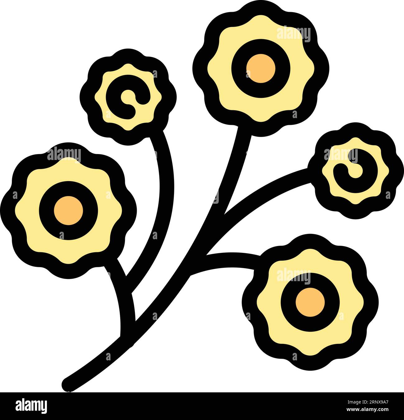 Sakura branch icon outline vector. Temple city. Train tokyo color flat ...