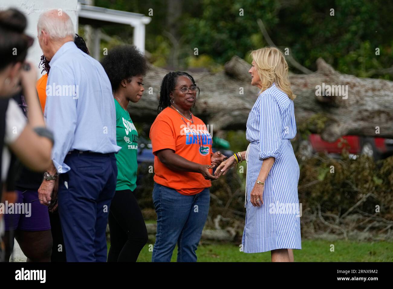 President Joe Biden and first lady Jill Biden meet with people impacted ...