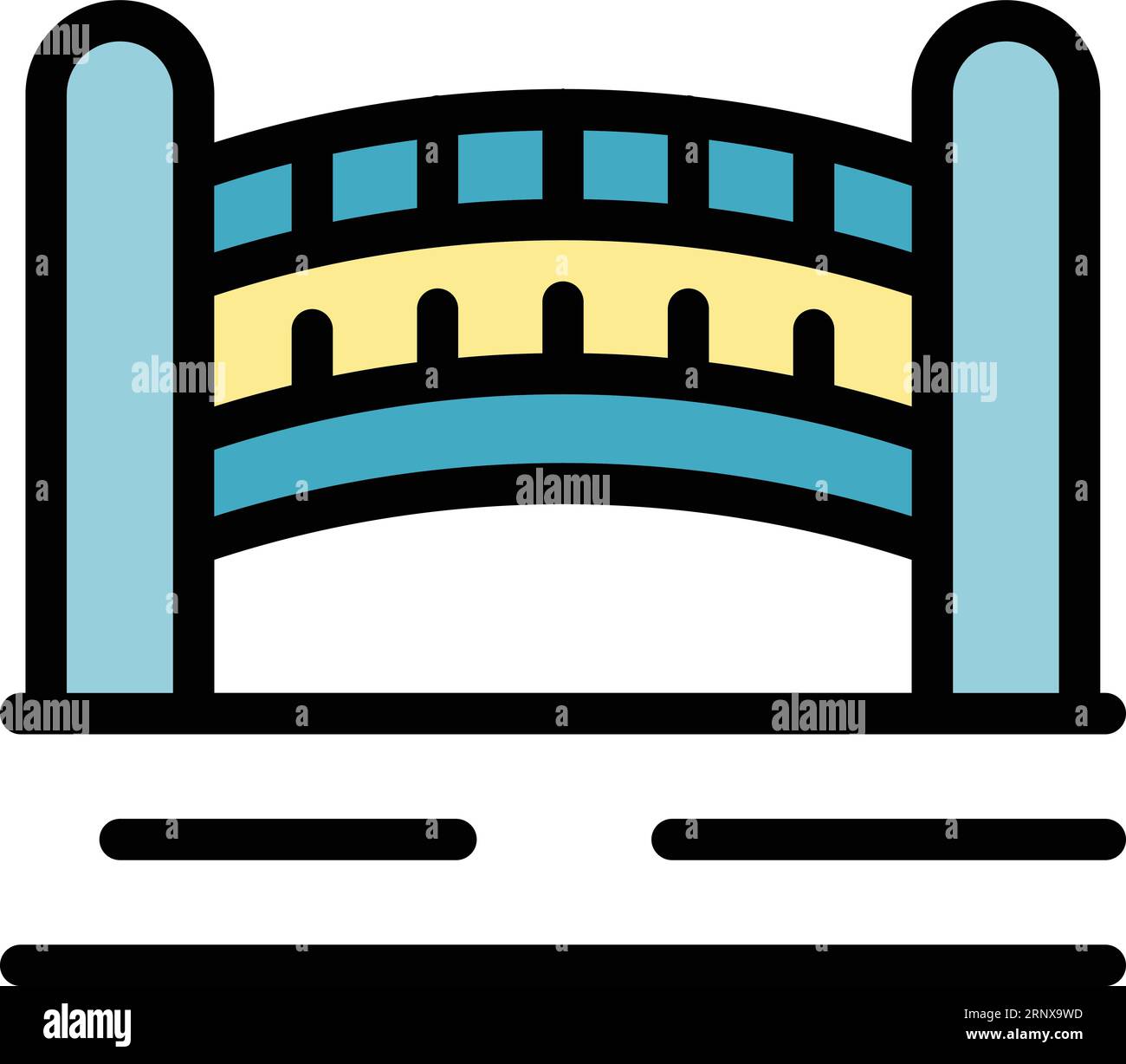 Japan bridge icon outline vector. Travel house. Samurai asian color ...
