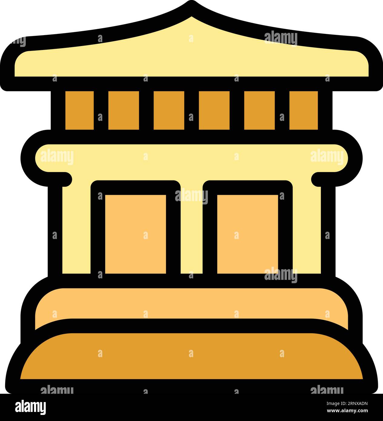 Shinto temple icon outline vector. City pagoda. Ancient map color flat ...