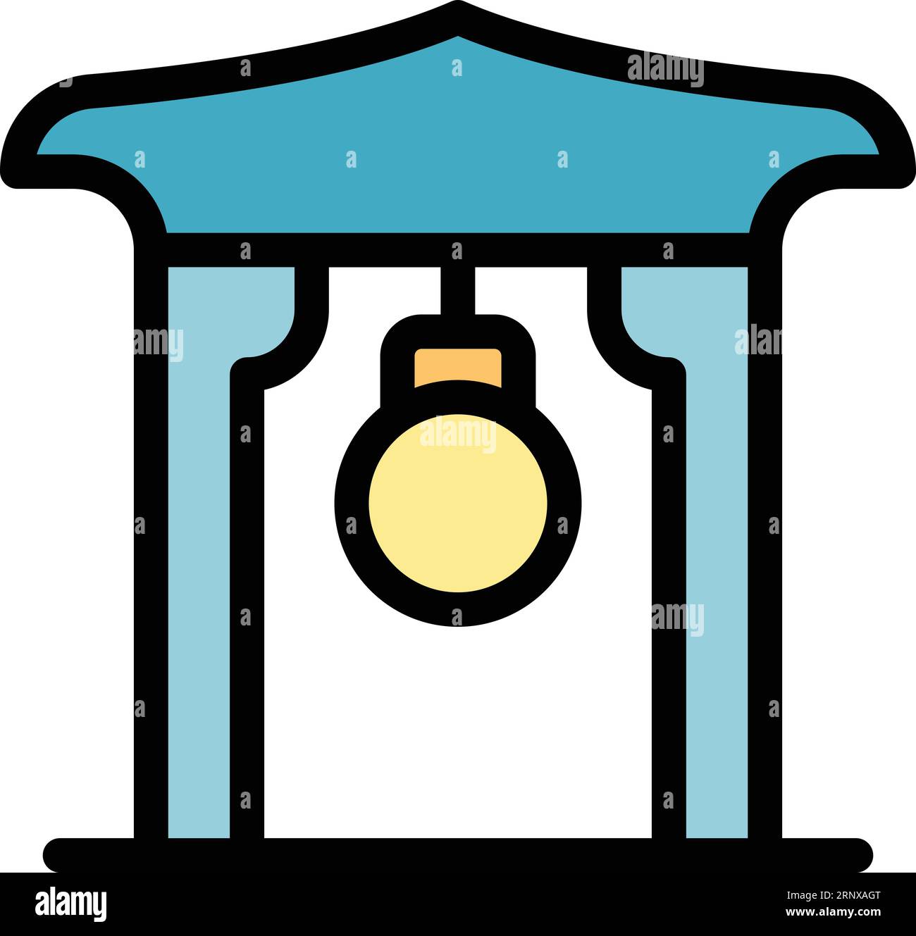 Pagoda bell icon outline vector. Ancient tokyo. Maple tourism color ...