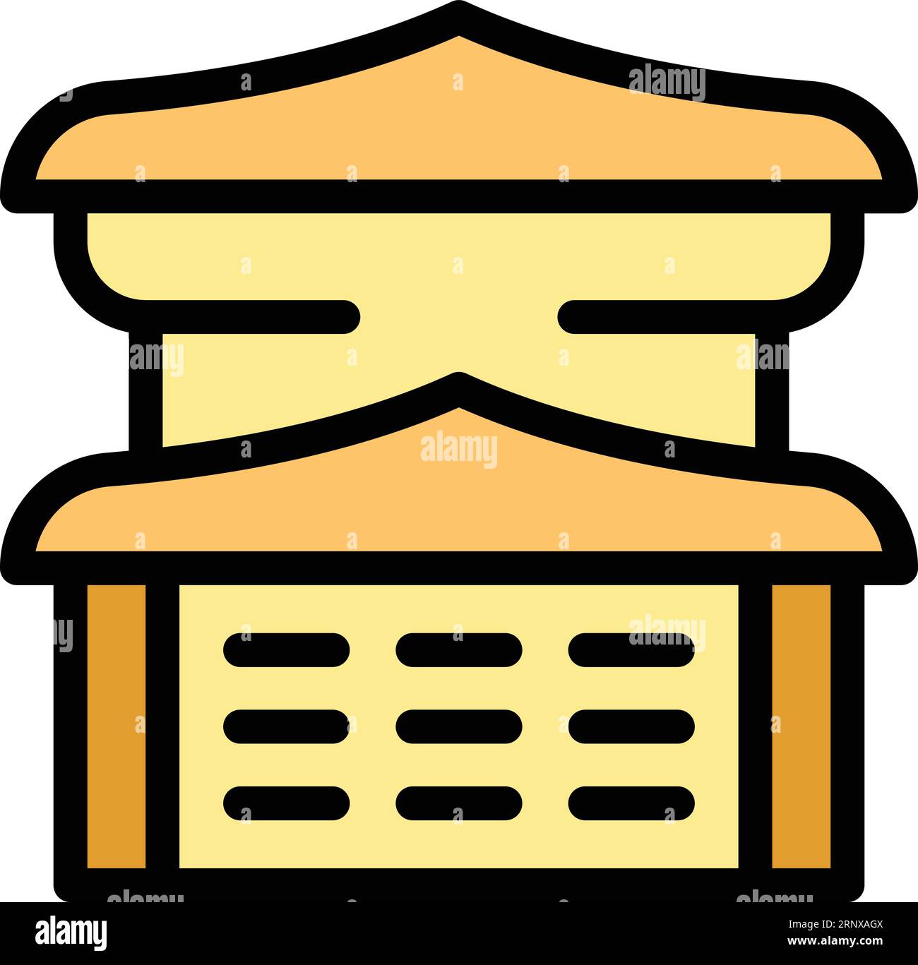 Landmark building icon outline vector. City temple. Tower japan color ...