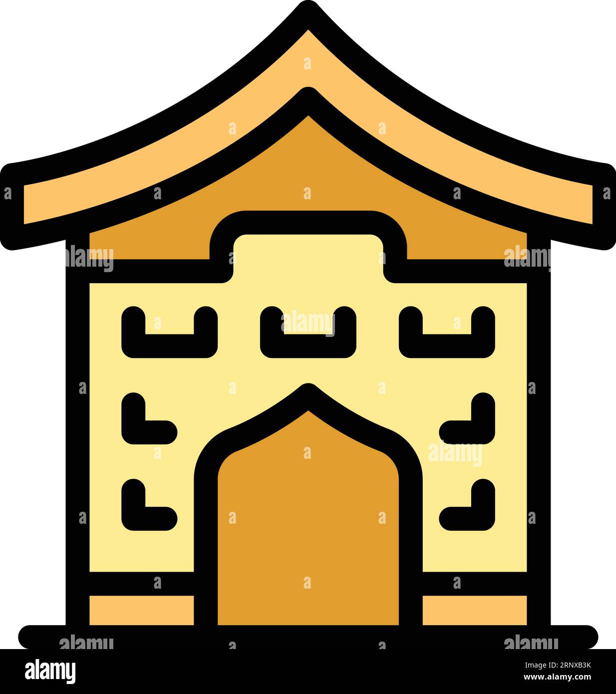 Travel kyoto icon outline vector. Japan tower. Tourism house color flat ...