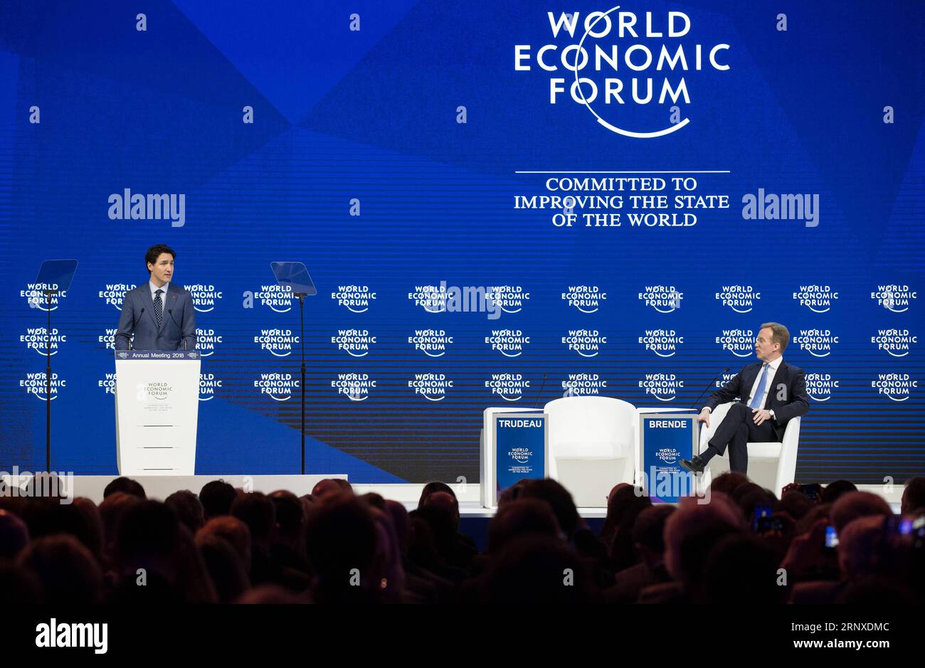 (180123) -- DAVOS, Jan. 23, 2018 -- Canadian Prime Minister Justin ...