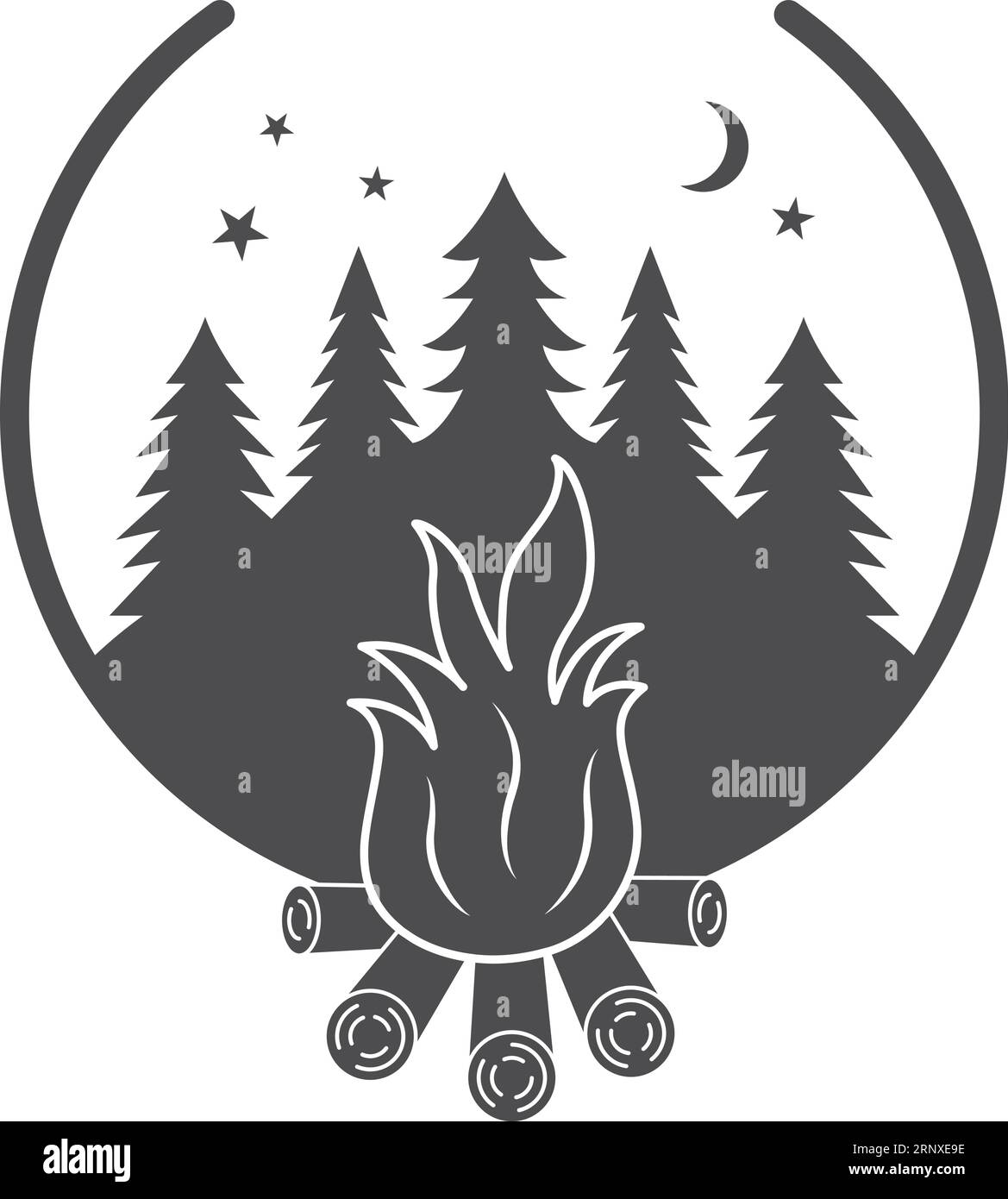 Camping logo. Black outdoor adventure club symbol Stock Vector Image ...