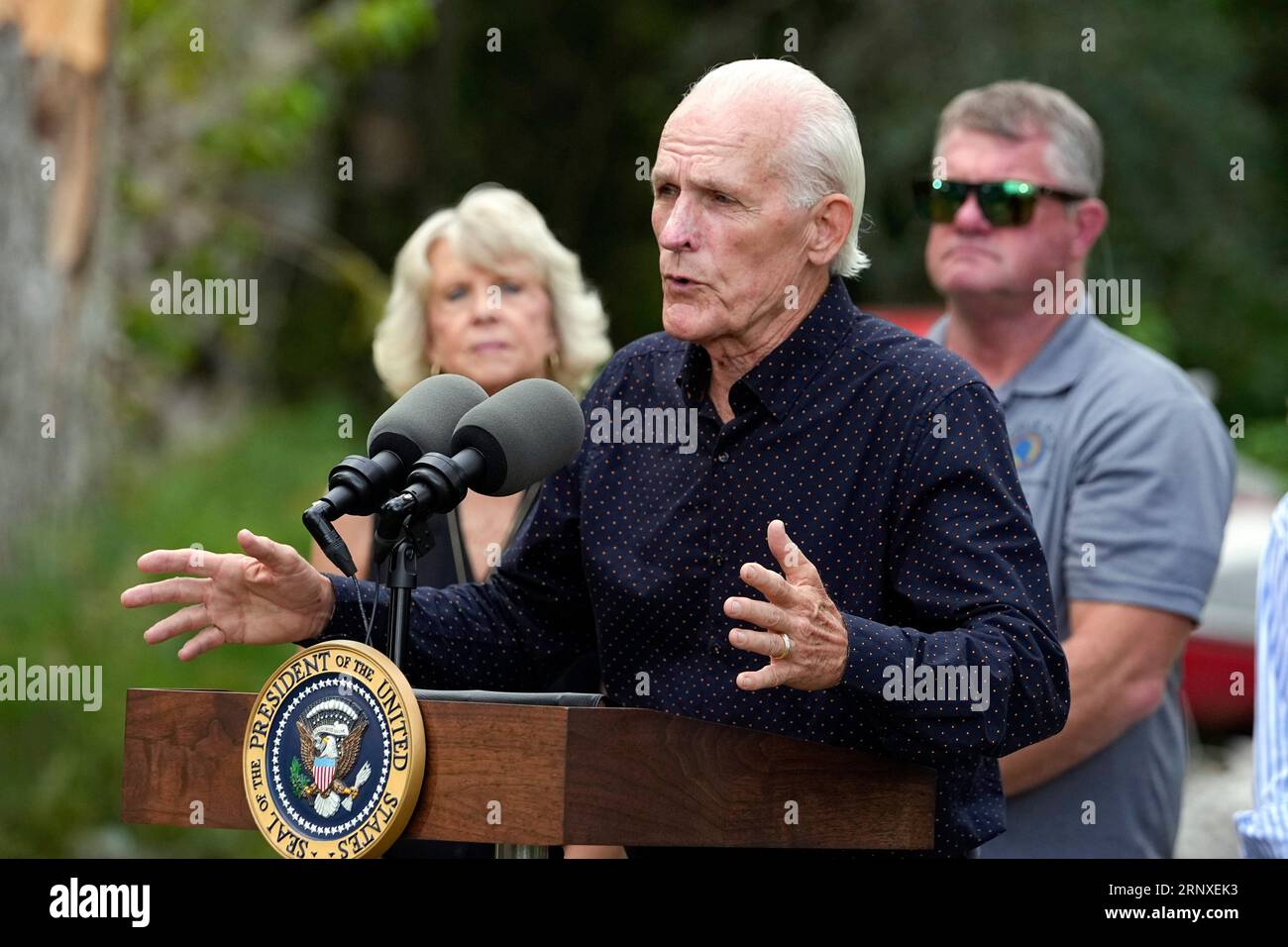 Mayor of Live Oak Frank Davis after surveying damage caused by ...