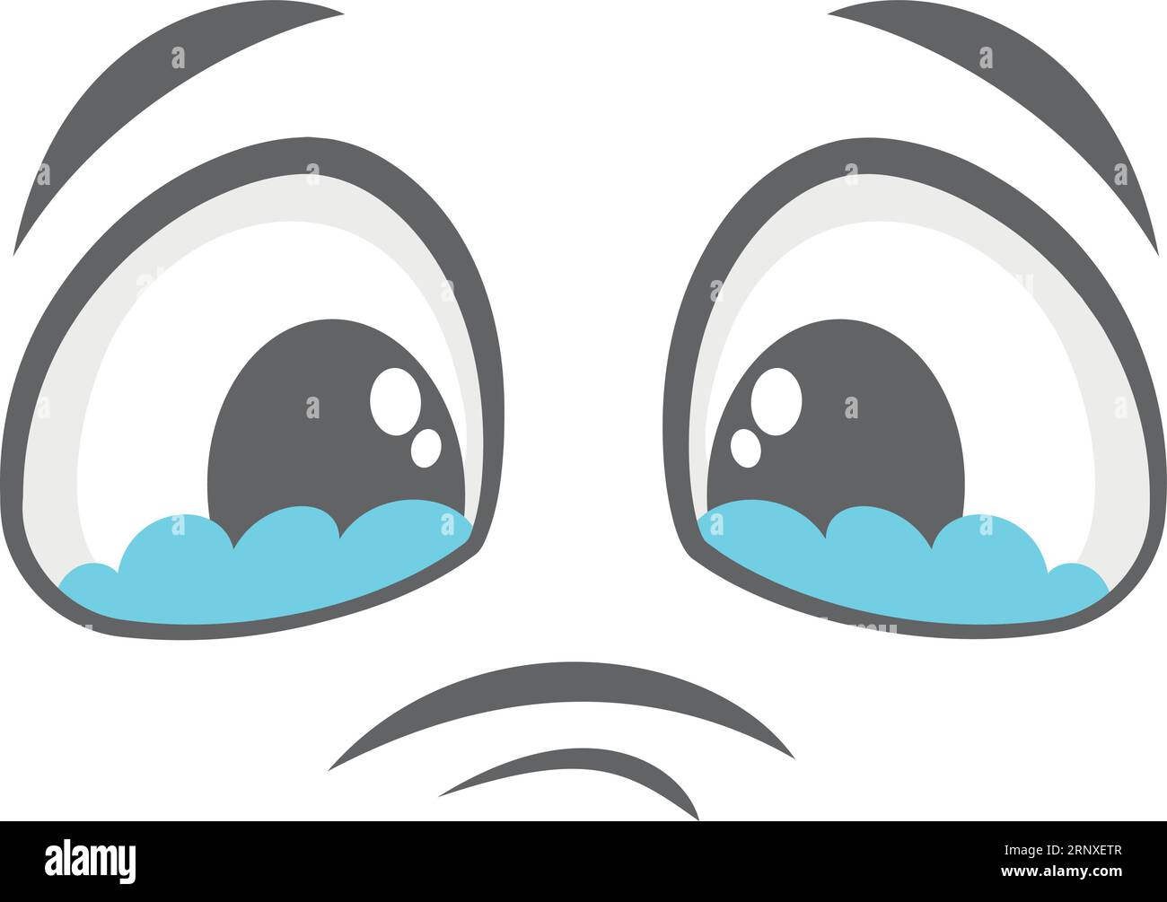 Eyes full of tears. Sad face expression. Crying emoji Stock Vector ...