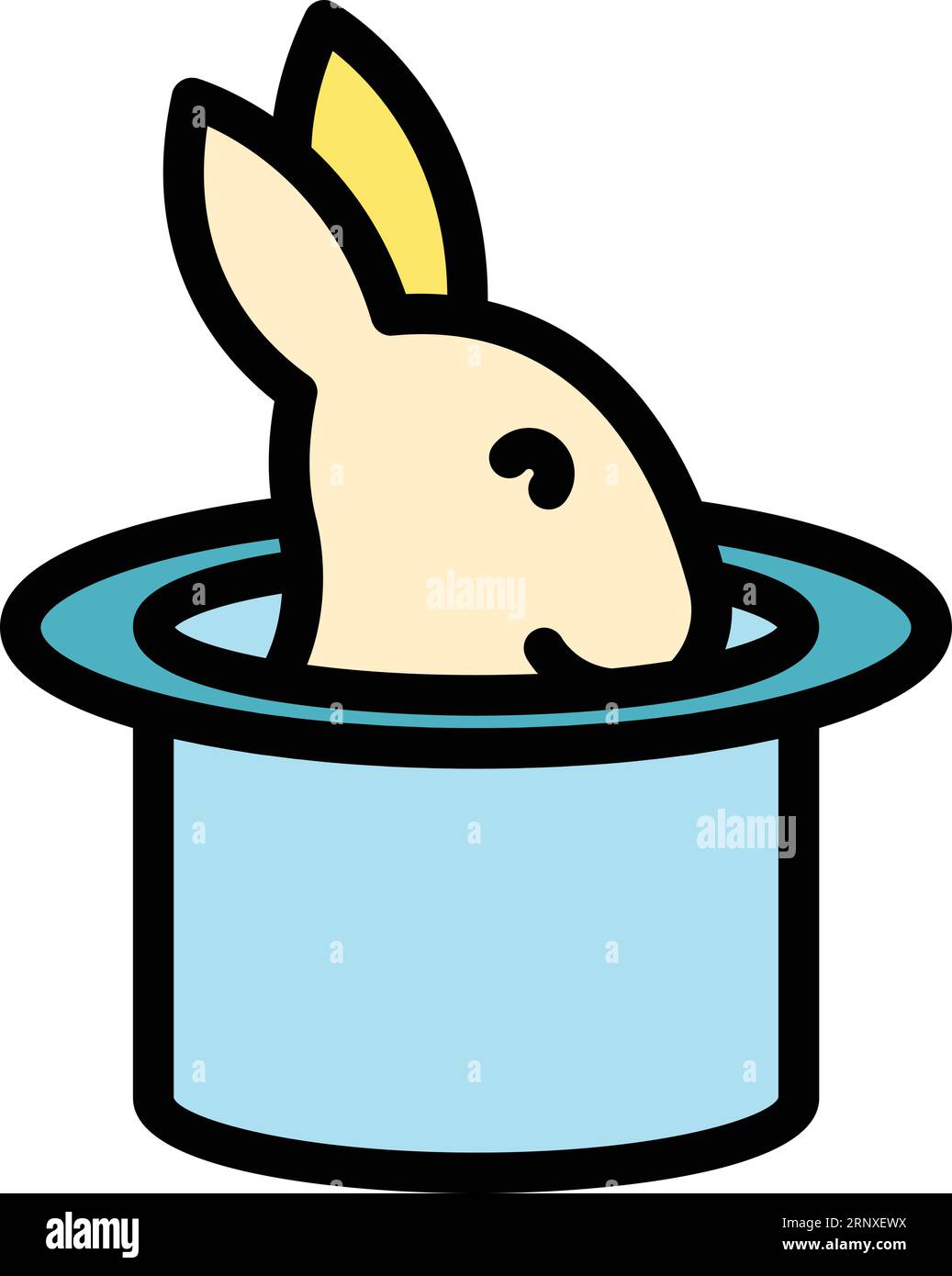Magic rabbit icon outline vector. Magician hat. Circus show color flat ...