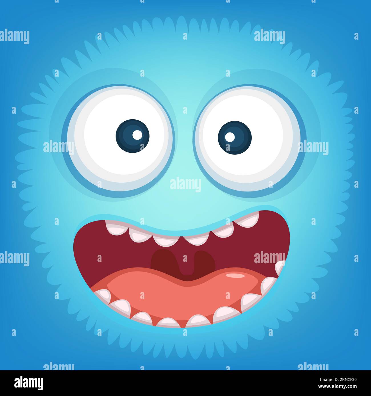 Yeti face. Square monster avatar. Cartoon portrait Stock Vector Image ...