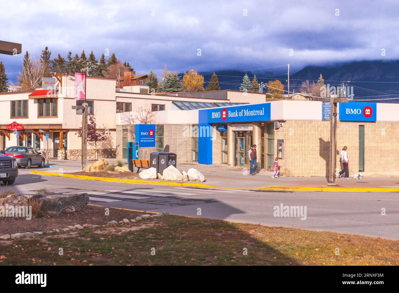 The town of Invermere on the shores of Lake Windermere in the Kootenay ...