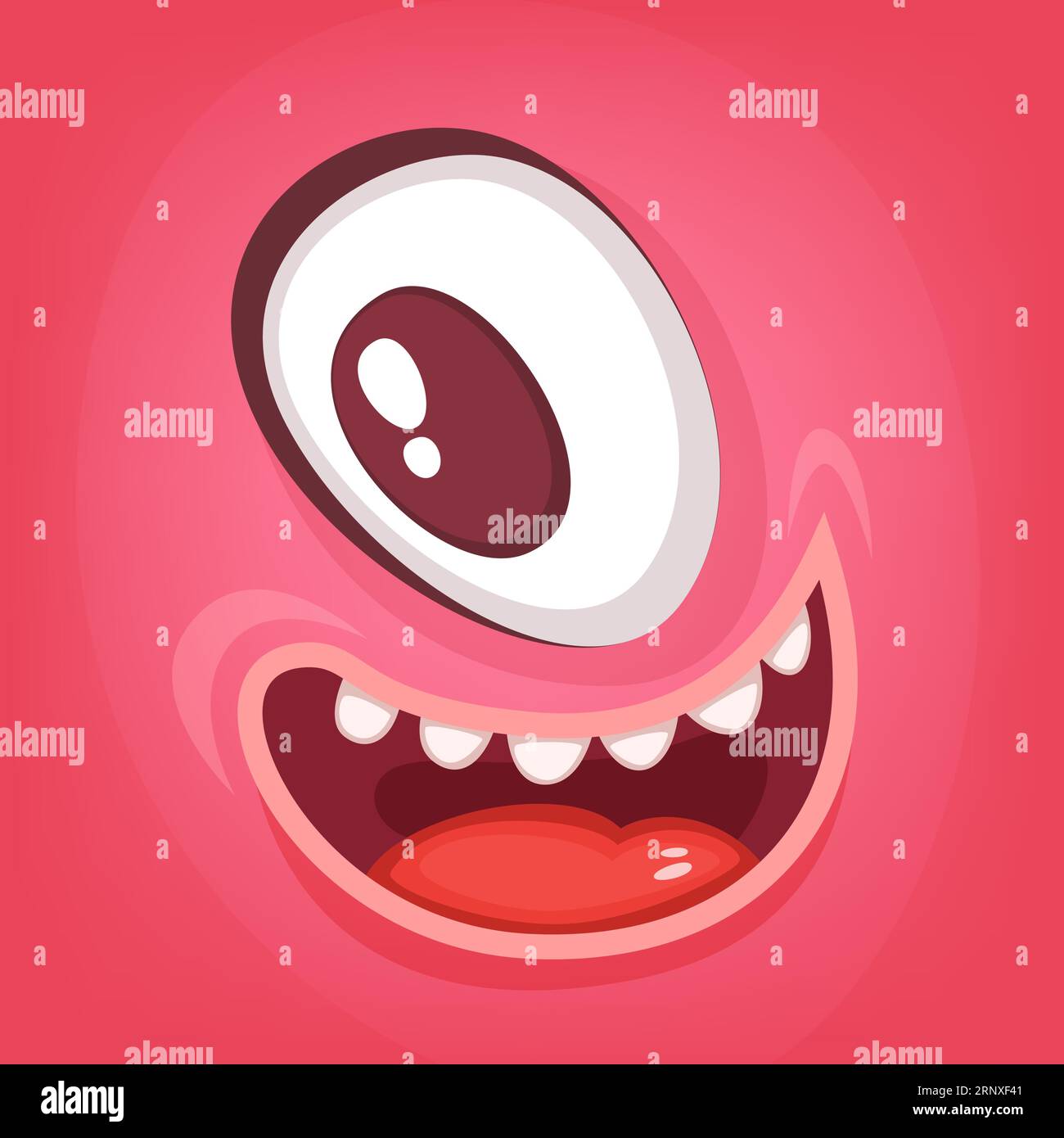 Funny alien face avatar. Cartoon monster smile Stock Vector Image & Art ...