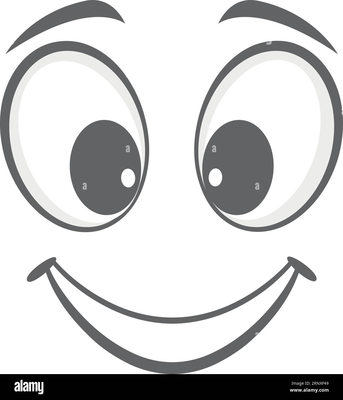 Grinning face. Comic expression. Happy cartoon emotion Stock Vector ...