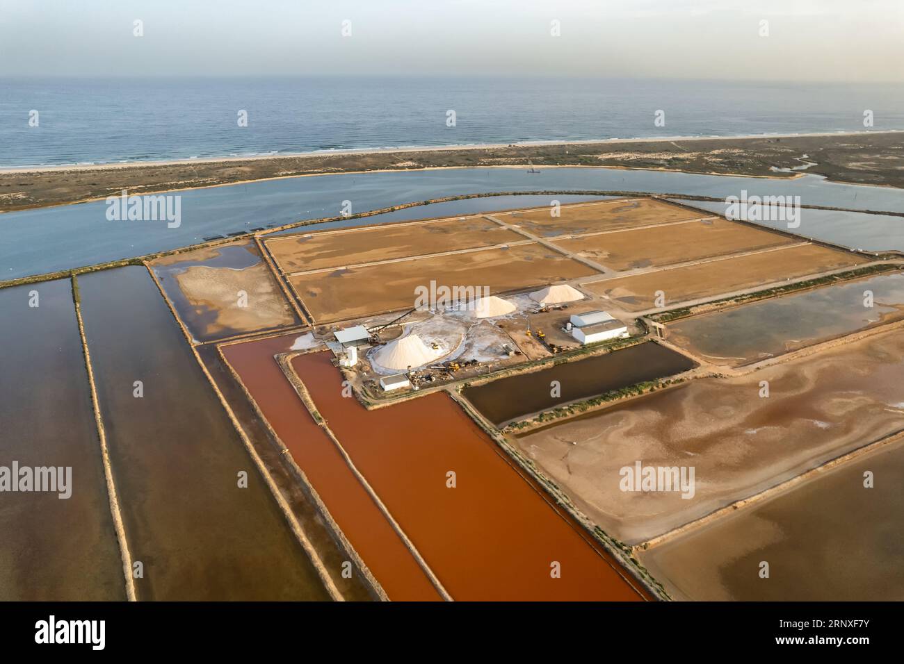 Salt marshes on the Ria Formosa lagoon in Tavira, Algarve, Portugal ...
