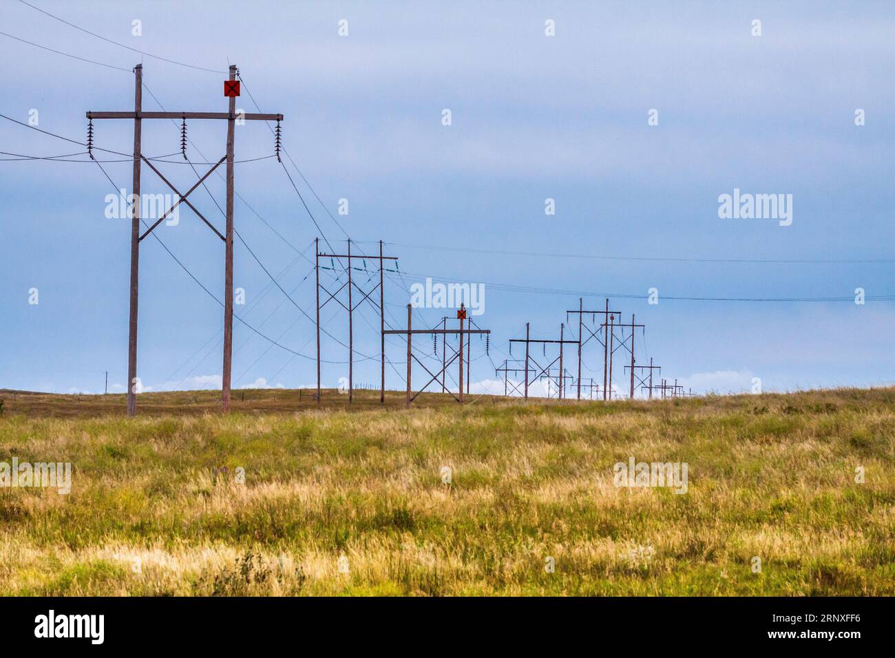 Power lines on the plains of South Dakota Stock Photo - Alamy