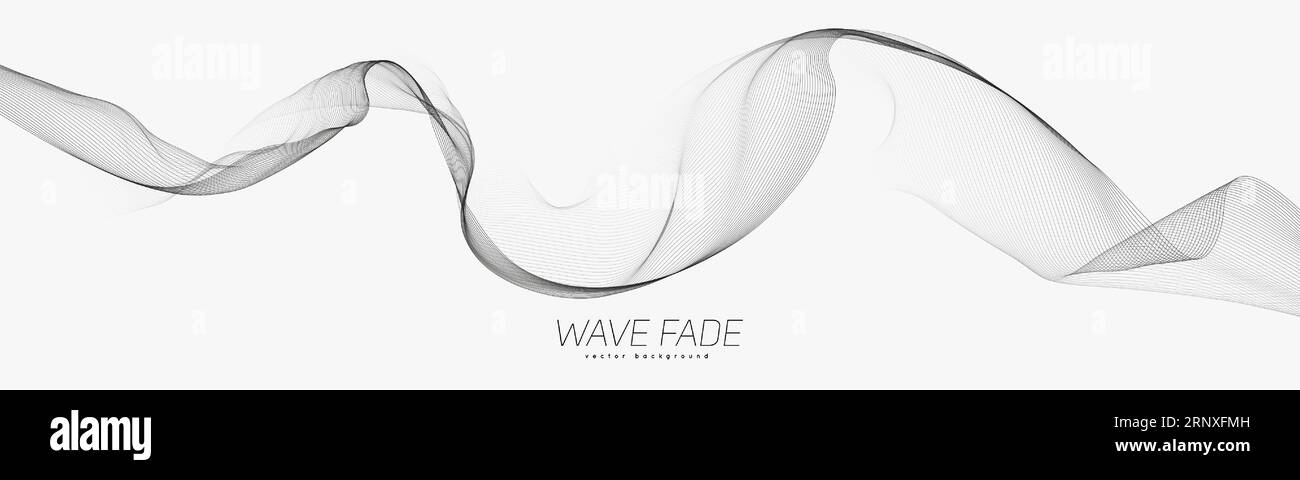 Abstract background with faded line waves. Warped waveform Stock Vector ...