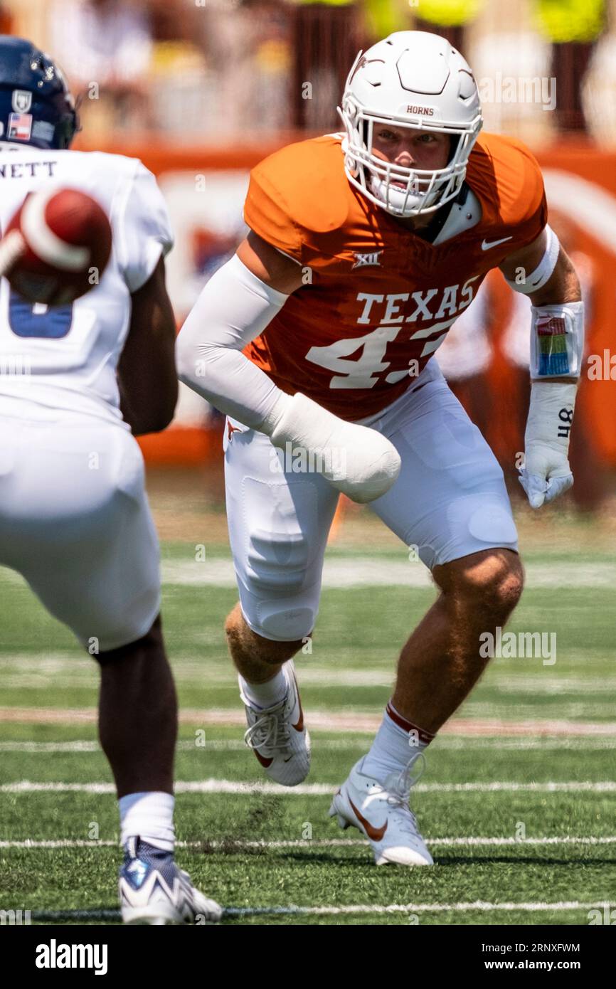 Sept 2, 2023. Jett Bush #43 of the Texas Longhorns in action vs the ...