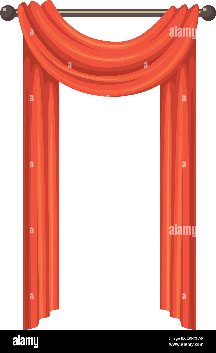 Luxury red drapery. Satin curtain. Curved cloth Stock Vector Image ...