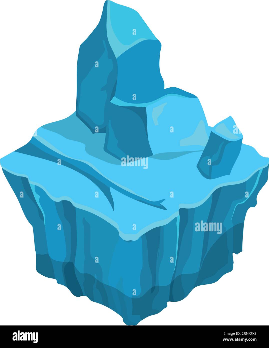 Frozen isometric flying island. Arctic ice land Stock Vector Image ...