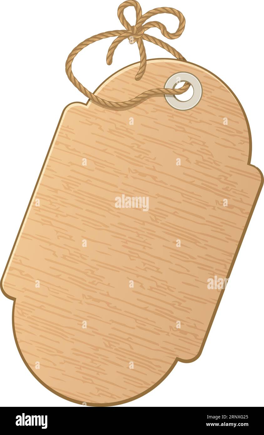 Price tag mockup. Blank cardboard paper label on rope Stock Vector ...