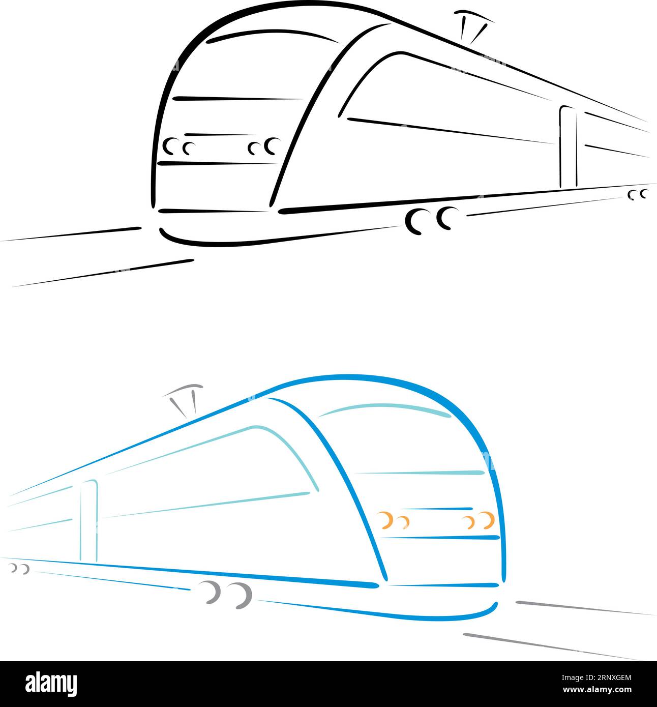 Shape of fast modern train on white Stock Vector Image & Art - Alamy