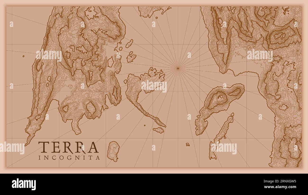 Ancient abstract earth relief old map. Generated conceptual vector ...
