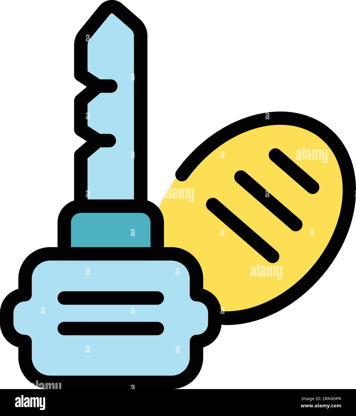 New home key icon outline vector. Element surface. Interior house color ...