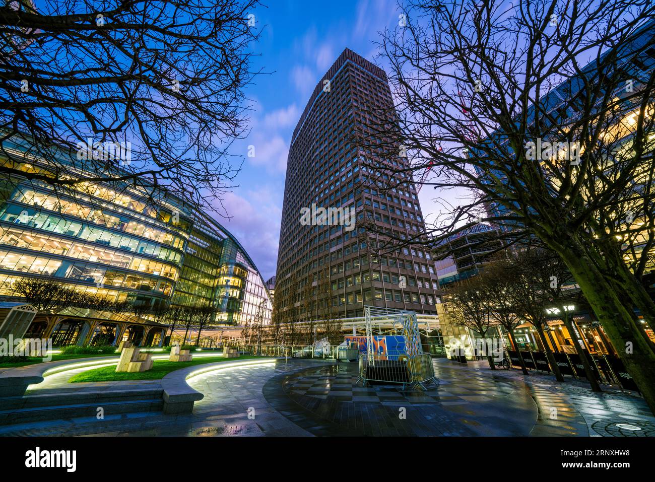 Evening view of office buildings in Cardinal Place, a multi purpose ...