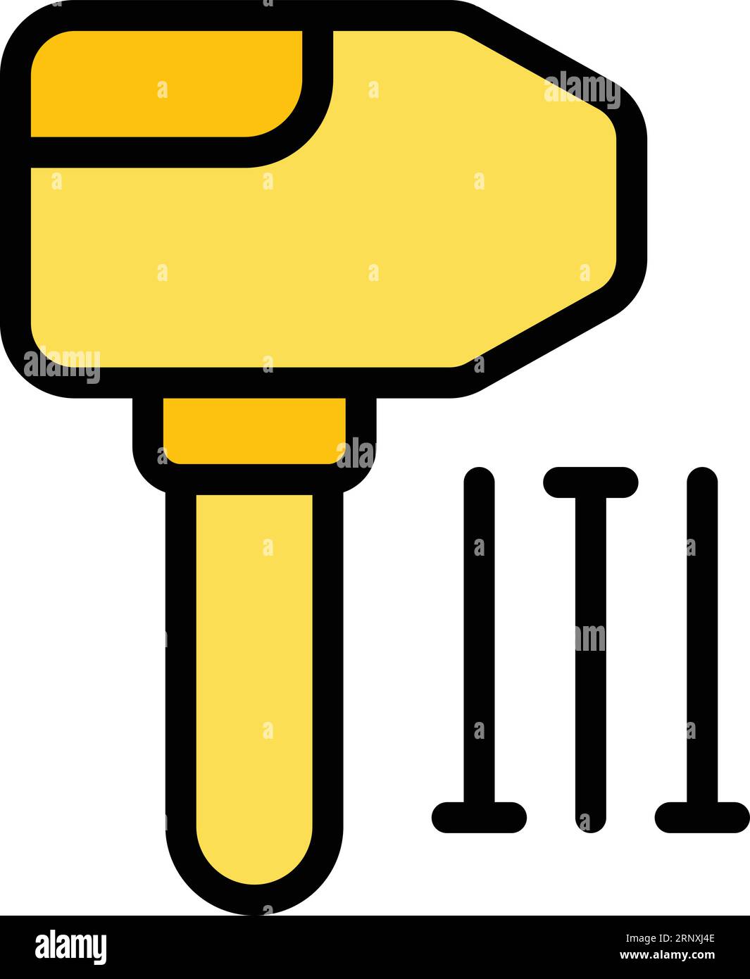 Construction hammer icon outline vector. Tile floor. Stone interior ...