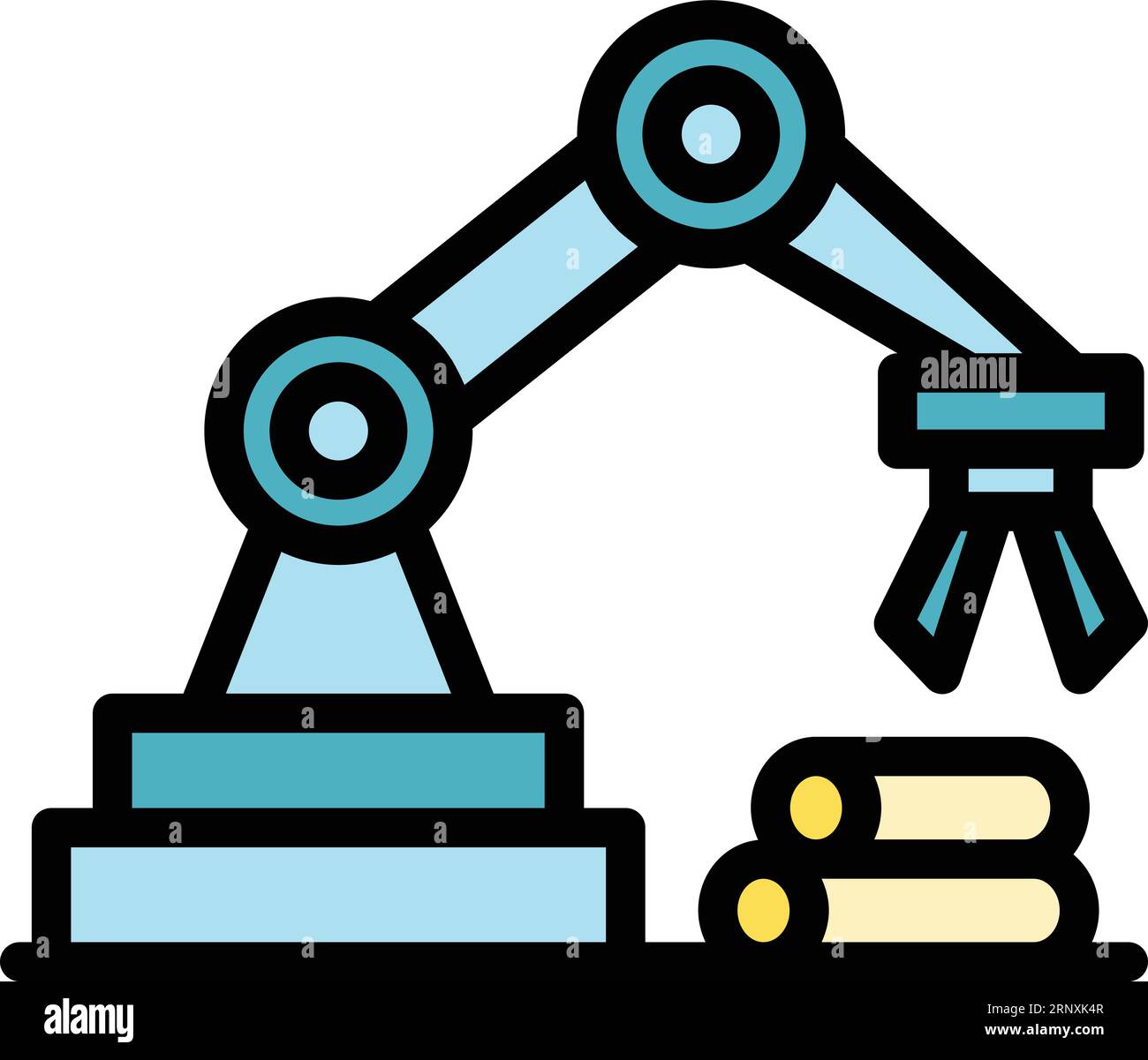 Robot arm production icon outline vector. Maker work. Factory making color flat Stock Vector ...