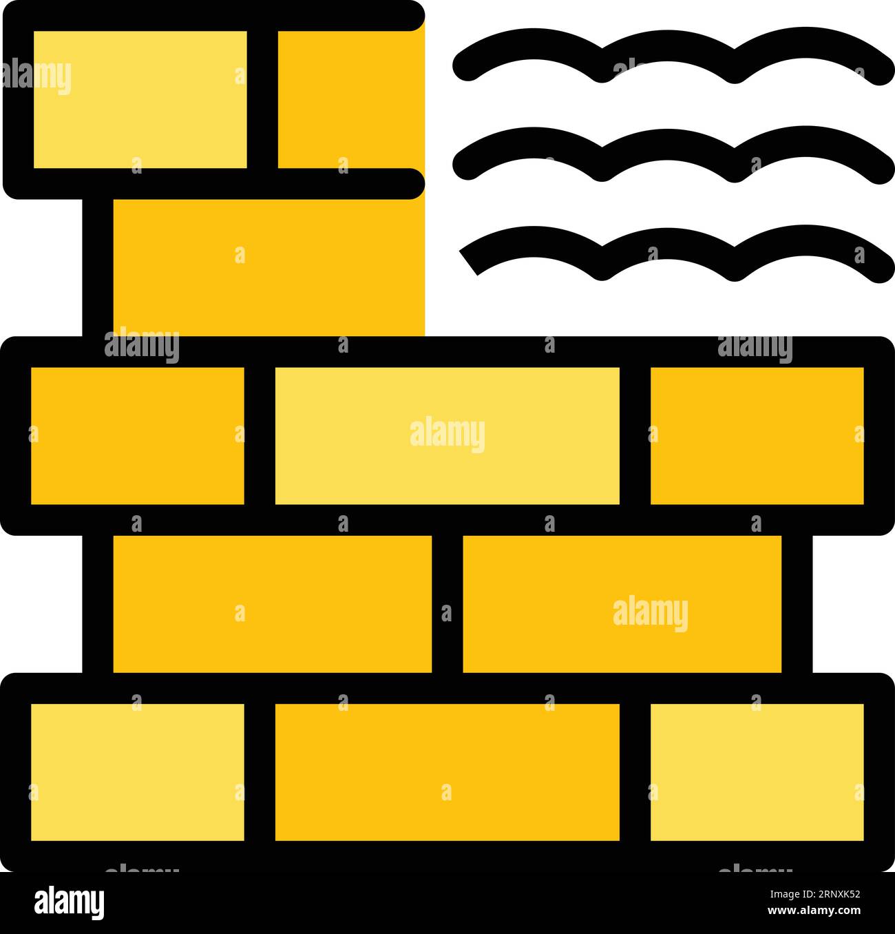 Brick Wall Icon Outline Vector Construction Surface Cement Stone