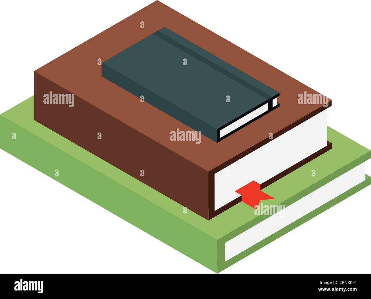 Isometric book stack. Education reading color icon Stock Vector Image ...