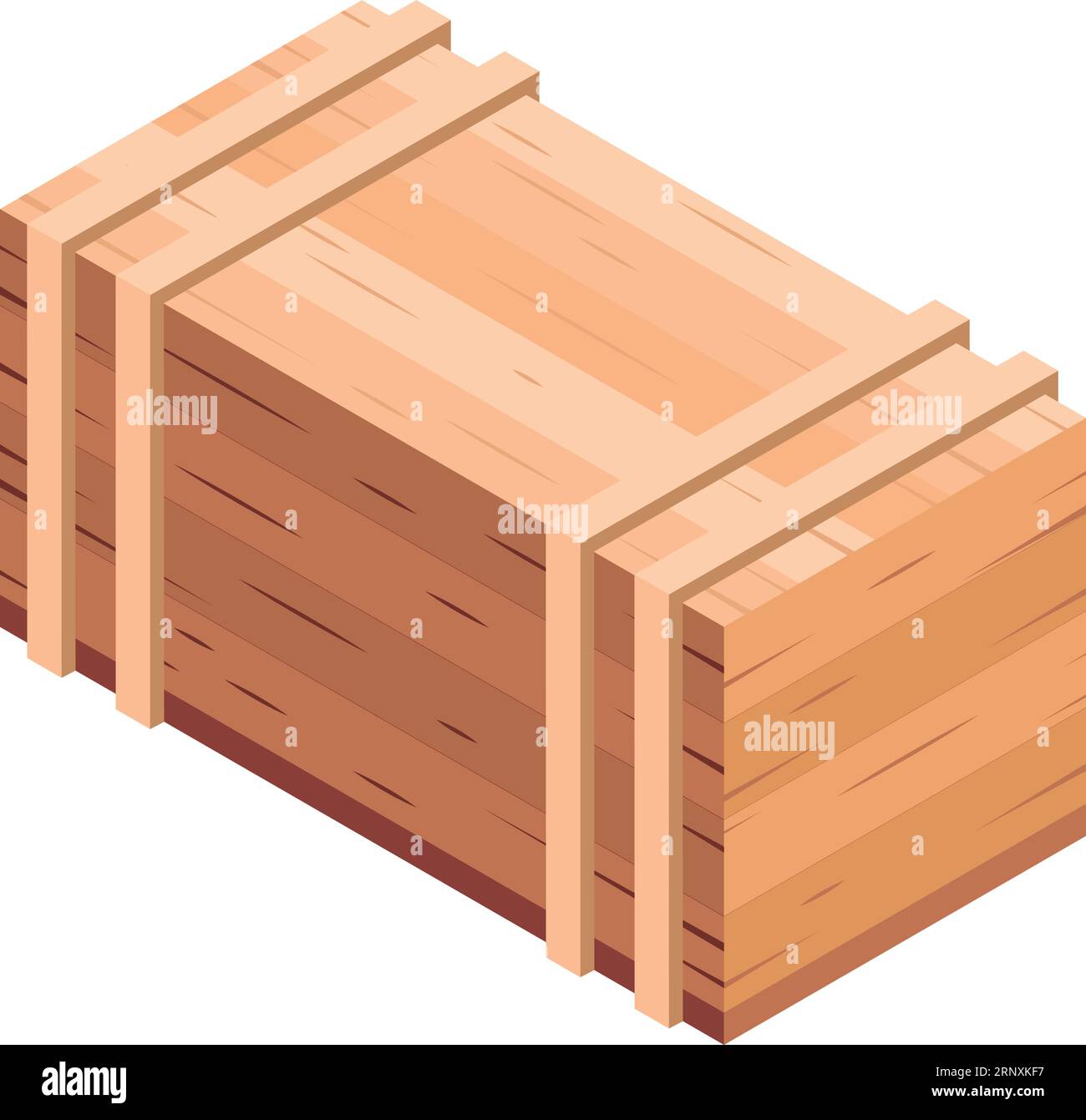 Wooden cargo box. Freight container isometric icon Stock Vector Image ...