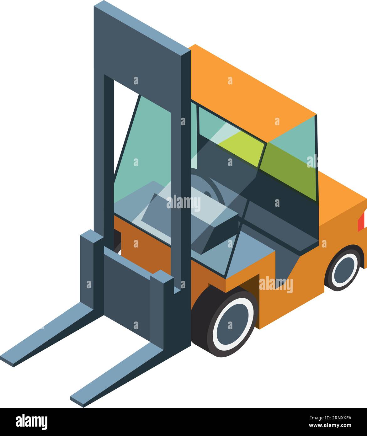 Forklift isometric icon. Warehouse transport. Cargo storage machine ...