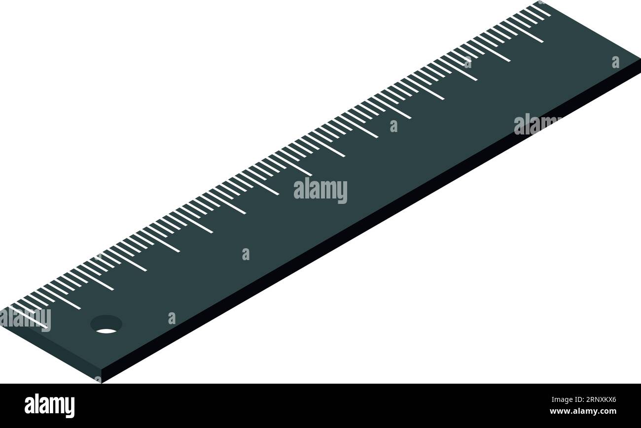 Plastic ruler icon. Geometry symbol. Isometric tool Stock Vector Image ...