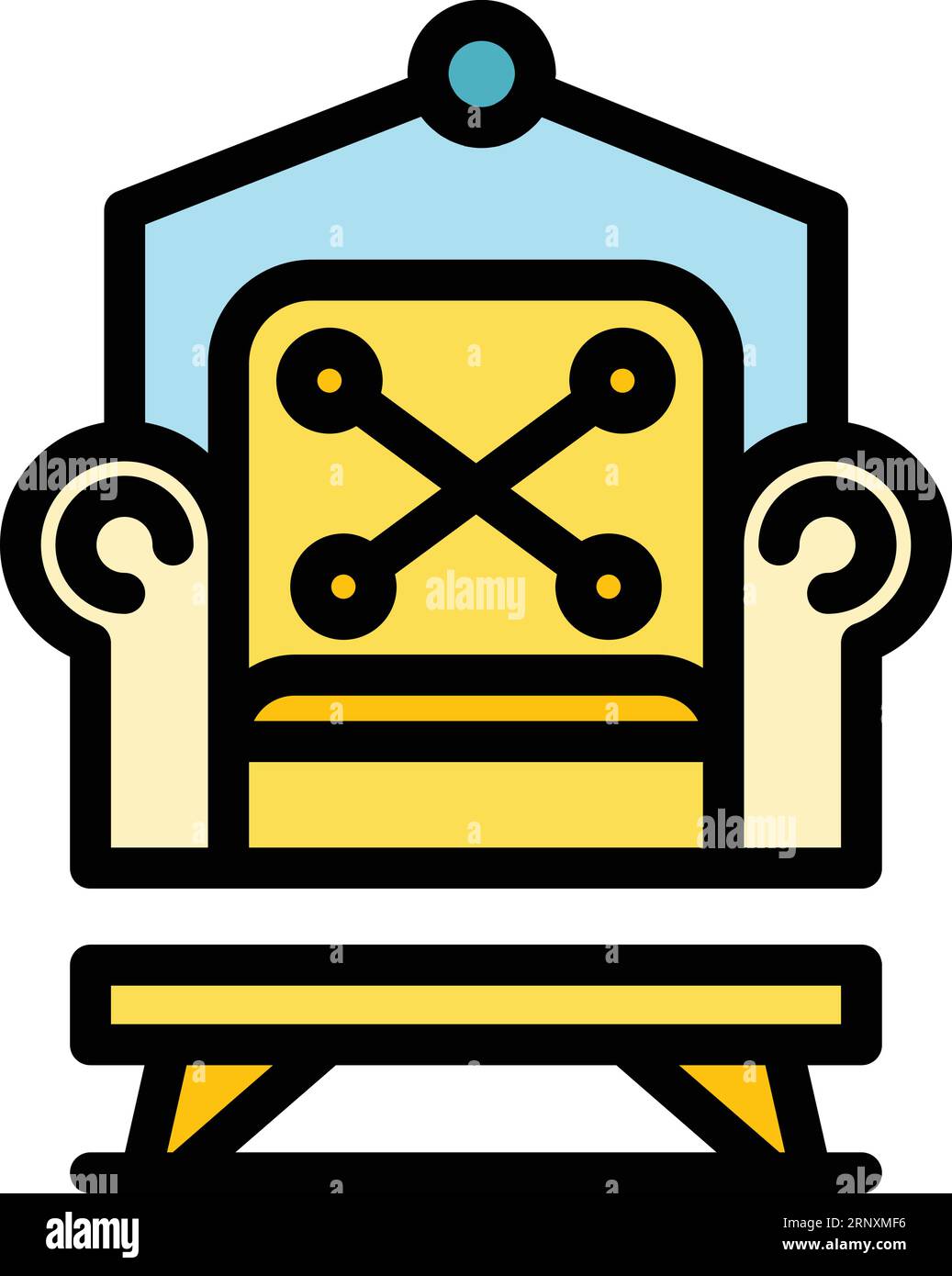 Royal Armchair Icon Outline Vector Work Factory Process Plant Color Flat Stock Vector Image