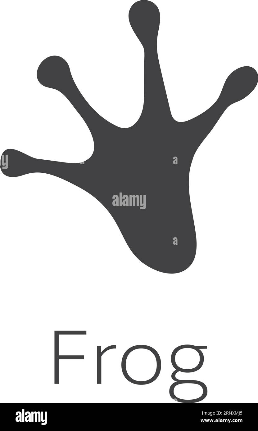 Amphibia black footprint. Frog step mark silhouette Stock Vector Image ...