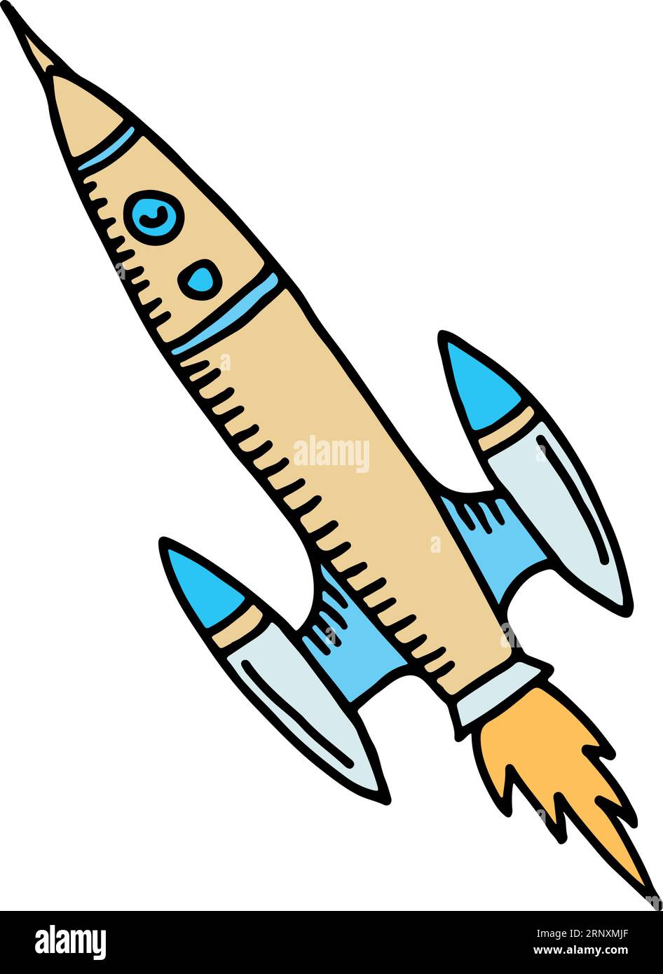 Space shuttle flying rocket color doodle icon Stock Vector Image & Art ...