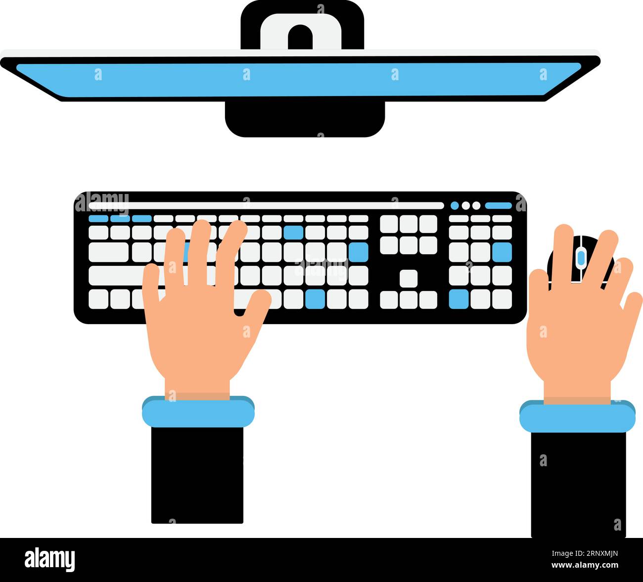 Using keyboard top view Stock Vector Images - Alamy