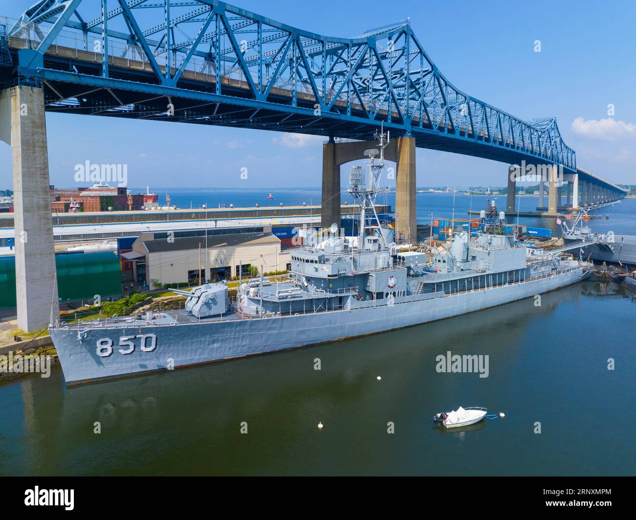 USS Joseph P Kennedy Jr. DD-850 Destroyer aerial view at Battleship ...