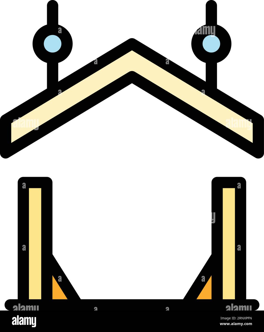 Roof plan icon outline vector. Repair renovation. Top work color flat ...
