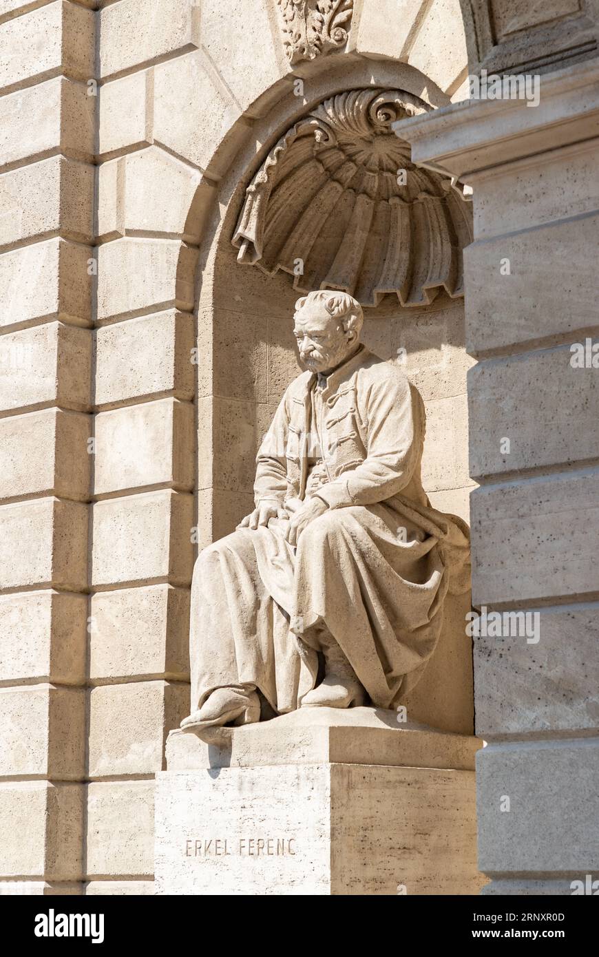A picture of the Erkel Ferenc statue outside the Hungarian State Opera ...