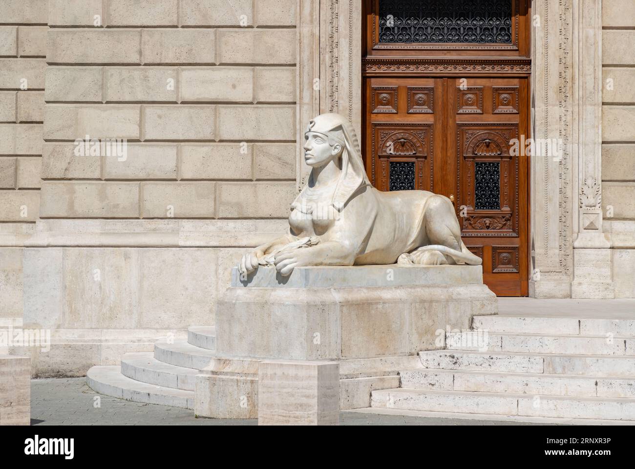 A picture of sphinx sculpture outside the Hungarian State Opera Stock ...