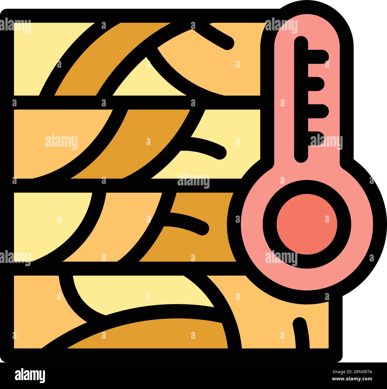 Floor temperature icon outline vector. Wood interior. Texture wall ...