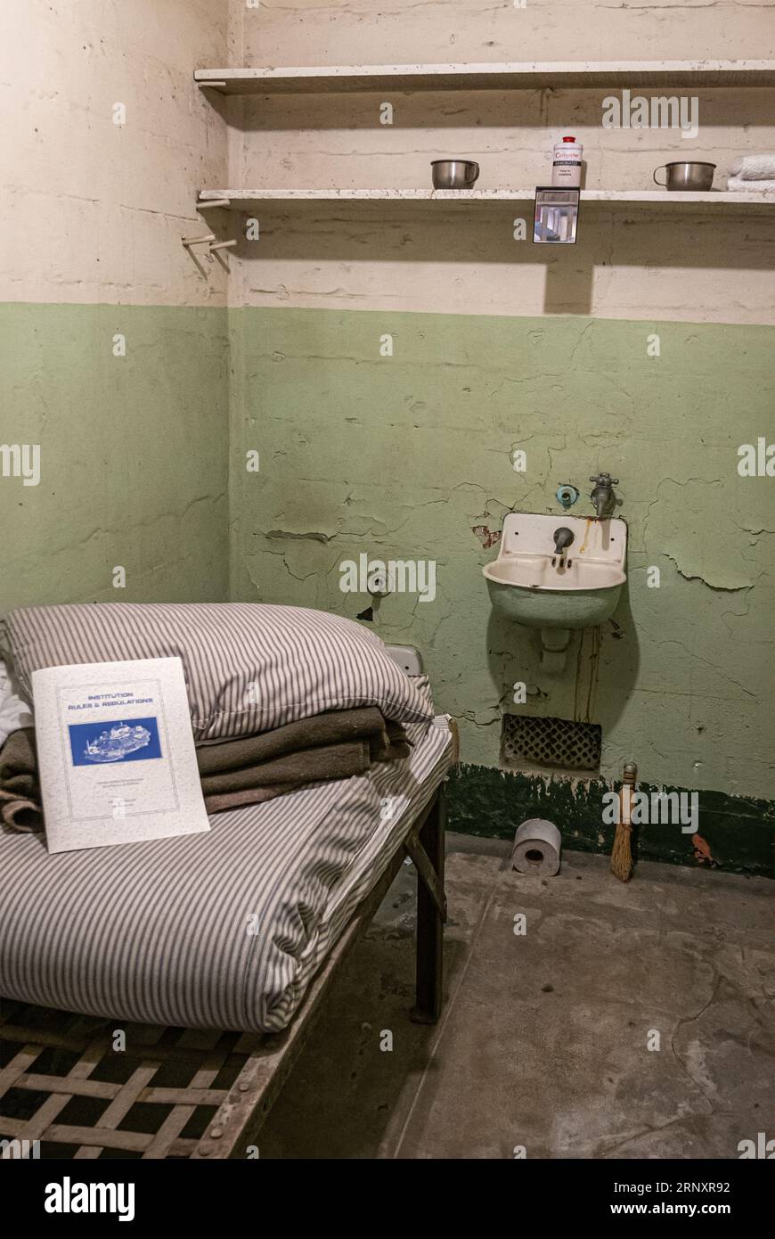 San Francisco, CA, USA - July 12, 2023: Inside historic Alcatraz prison ...