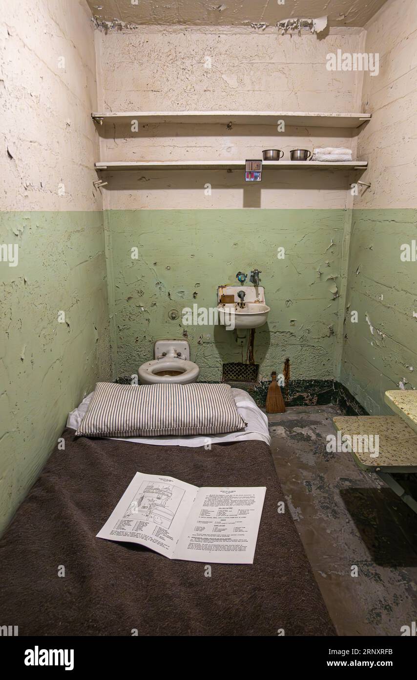 San Francisco, CA, USA - July 12, 2023: Inside historic Alcatraz prison ...