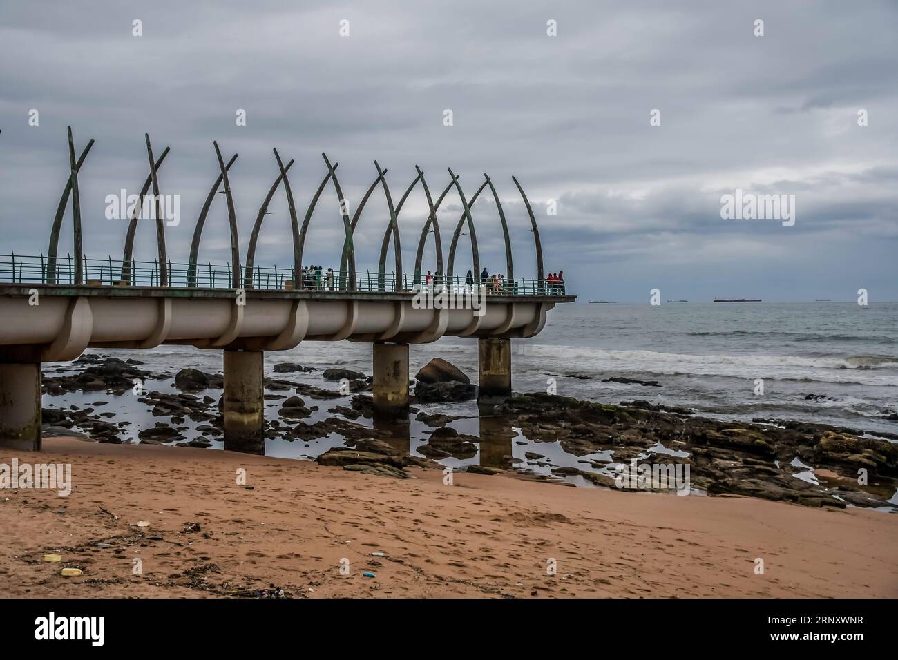 Umhlanga whalebone pier seascape in Umhlanga rocks Durban north Stock ...
