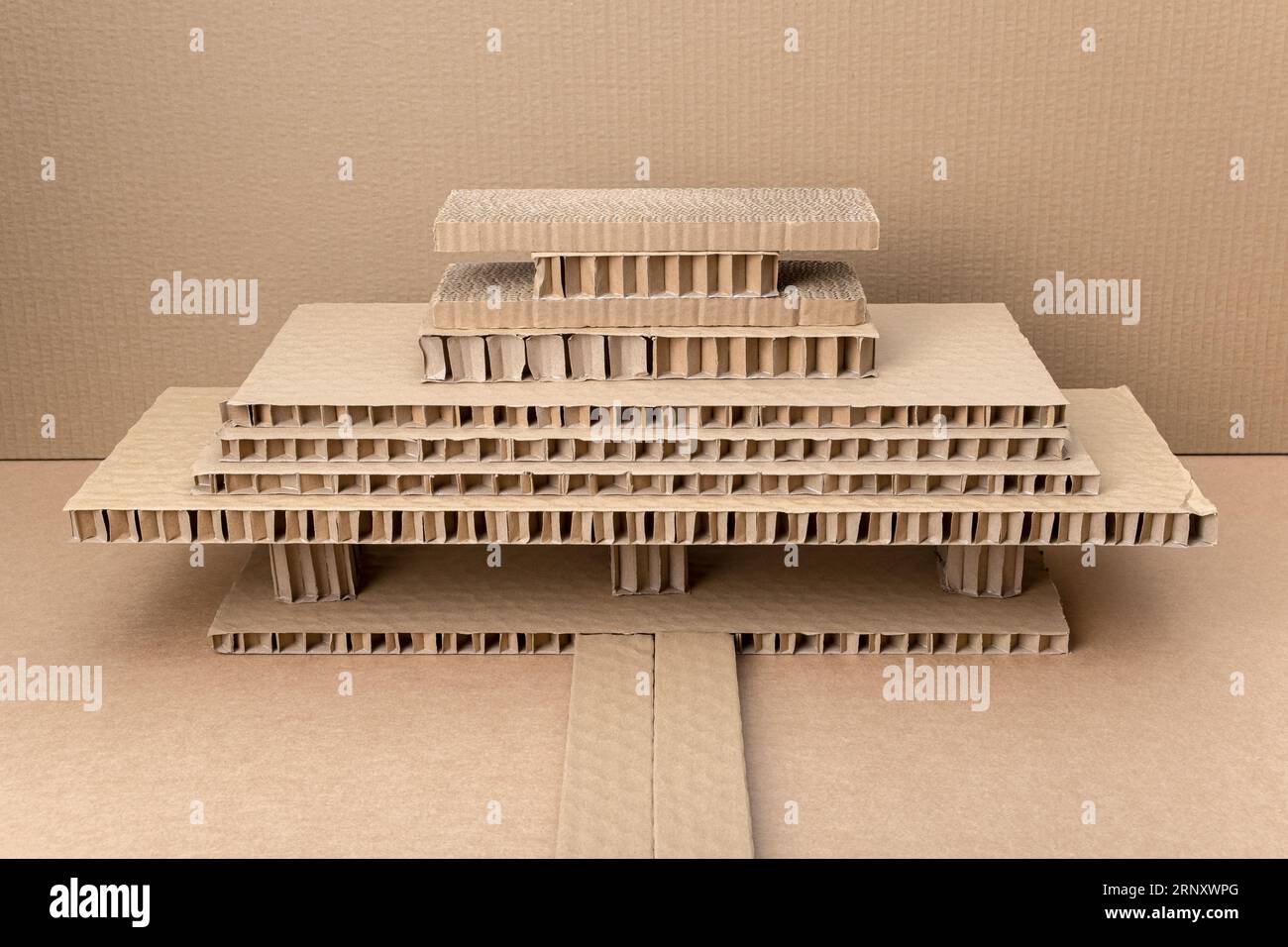 Basic architectural cardboard house model in three dimensions from the ...