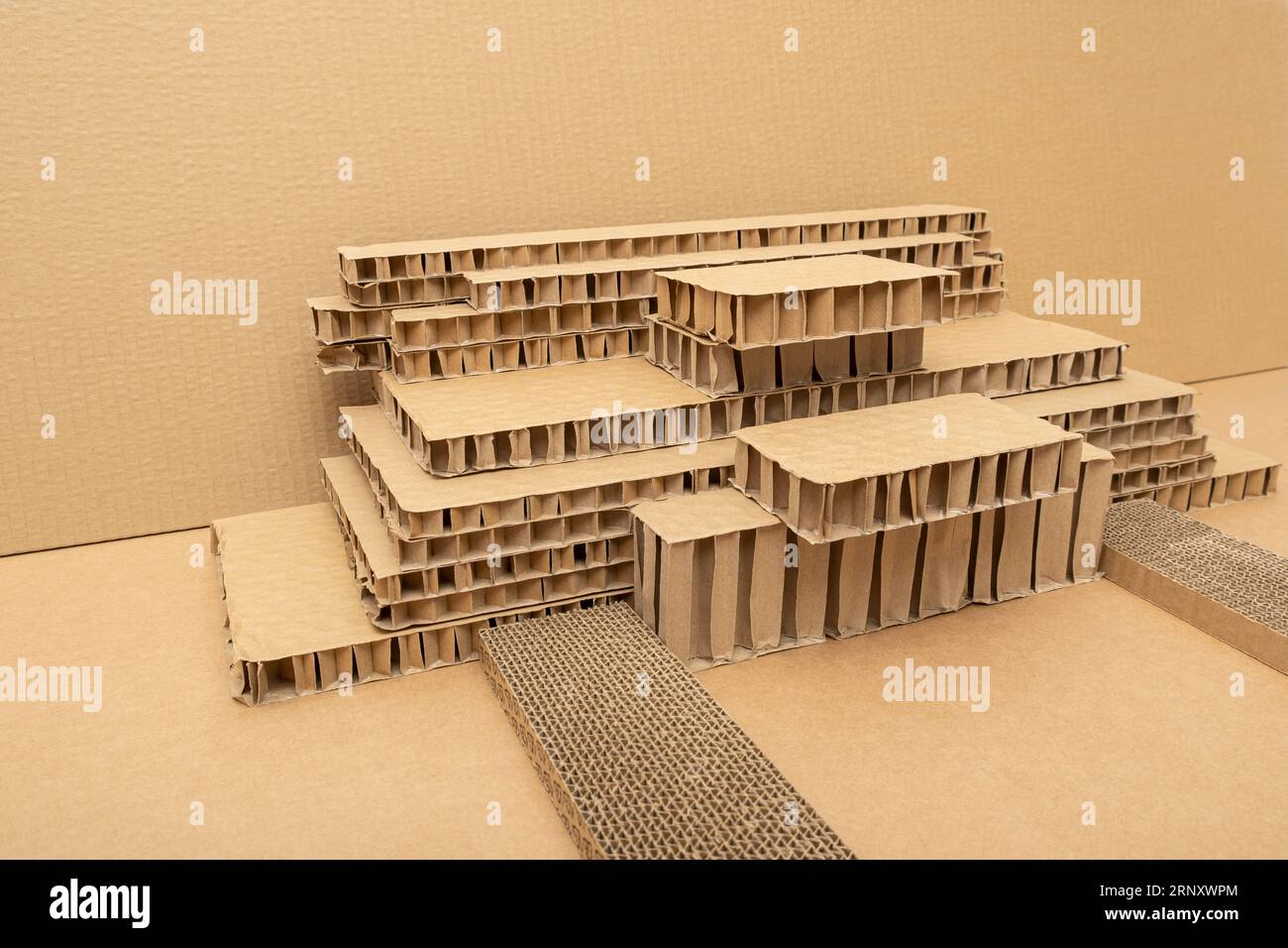 Basic architectural cardboard house model in three dimensions from the ...