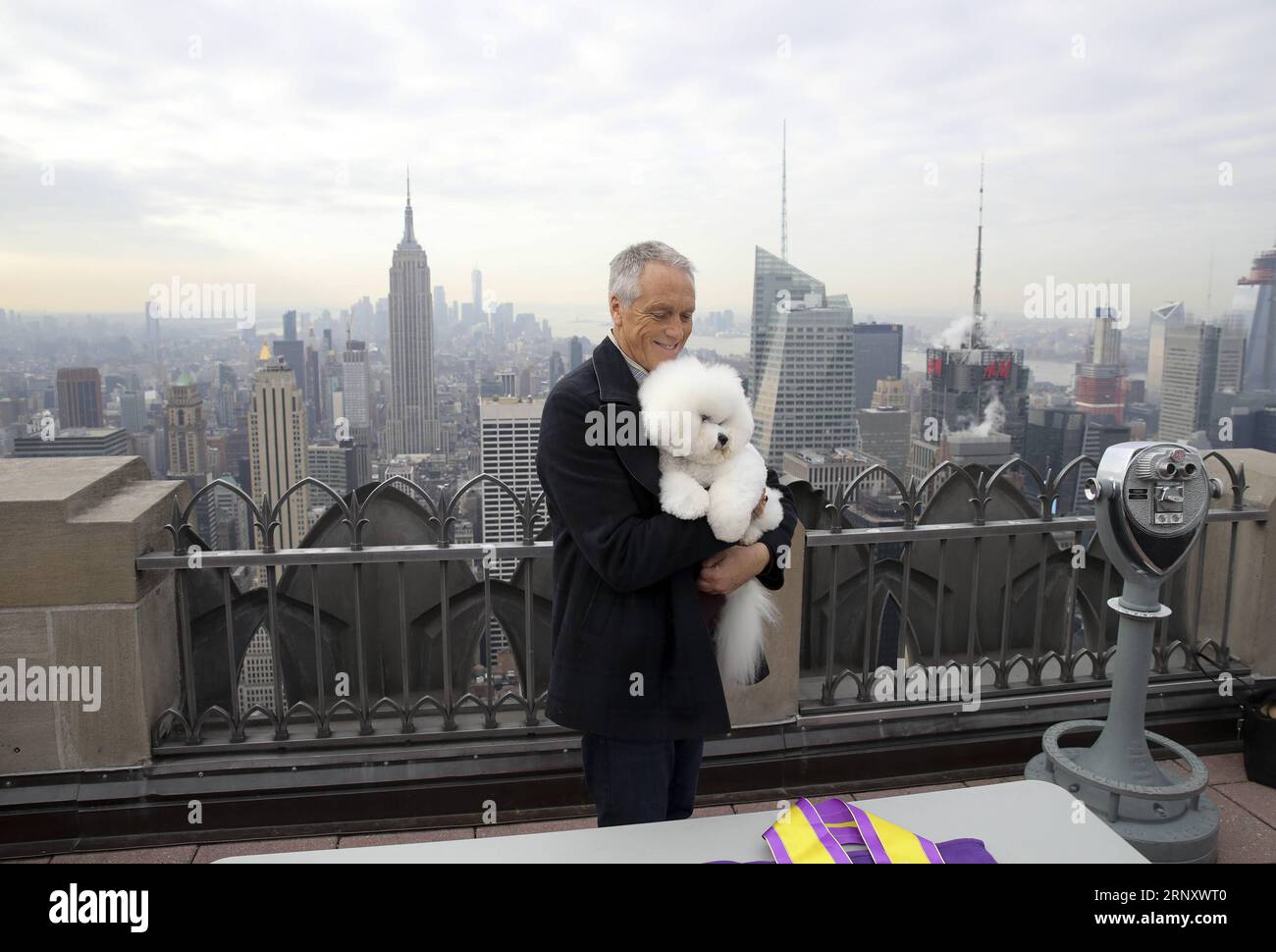 (180214) -- NEW YORK, Feb. 14, 2018 -- Handler Bill McFadden poses for ...